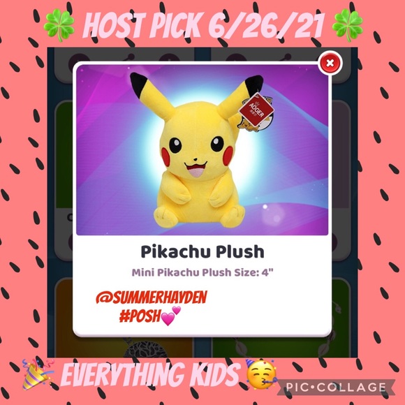 Toys | Pokmon Mini Pikachu 4 Plush Clawee Prize Win | Poshmark